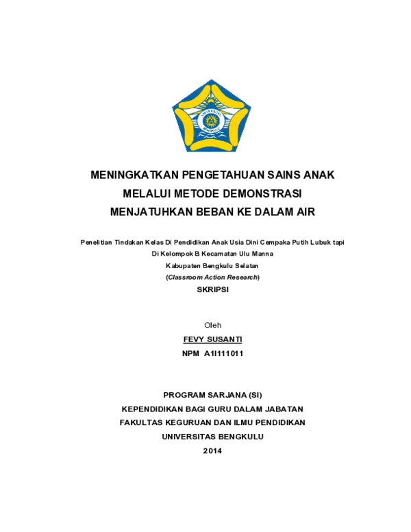 (PDF) Meningkatkan Pengetahuan Sains Anak Melalui Metode Demonstrasi Menjatuhkan Beban Ke Dalam ...