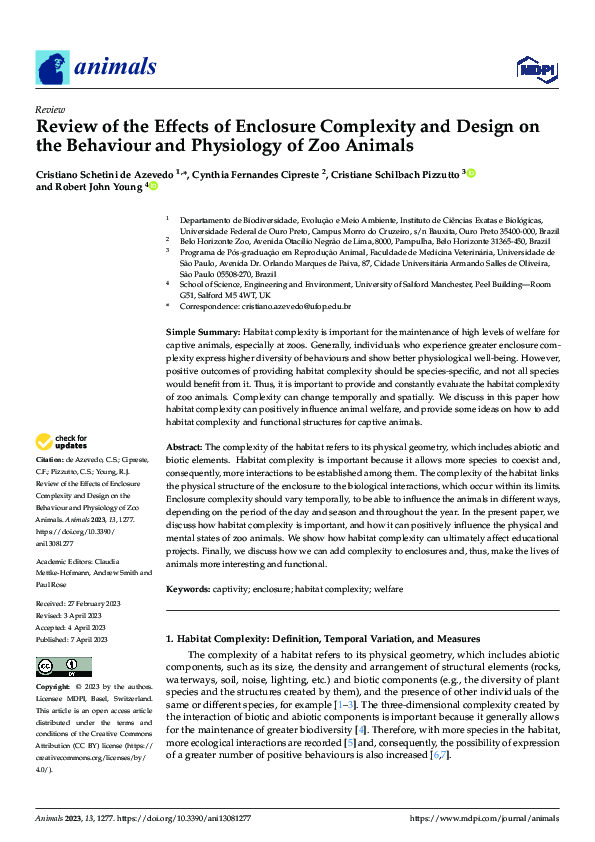 (PDF) Review of the Effects of Enclosure Complexity and Design on the ...