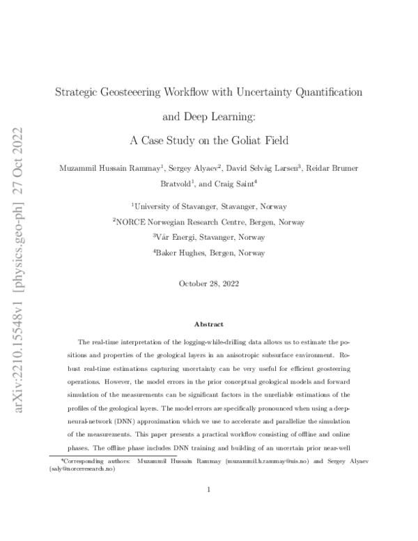 (PDF) Strategic Geosteeering Workflow with Uncertainty Quantification ...
