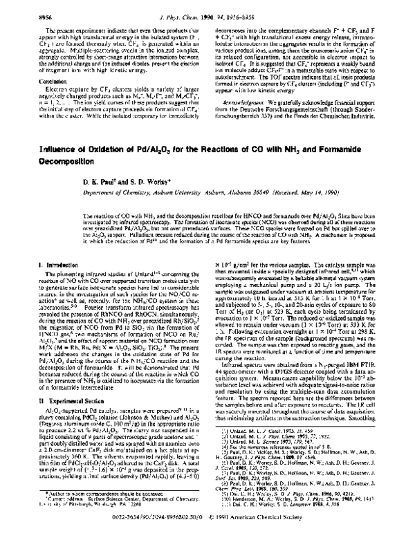(PDF) Influence of oxidation of palladium/alumina for the reactions of ...