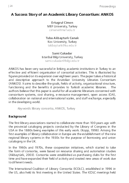 (PDF) A success story of an academic library consortium
