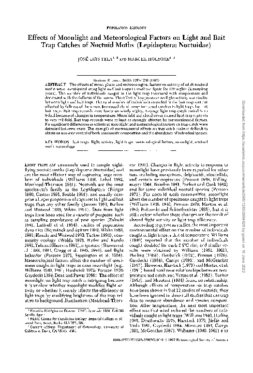 (PDF) Effects of Moonlight and Meteorological Factors on Light and Bait ...