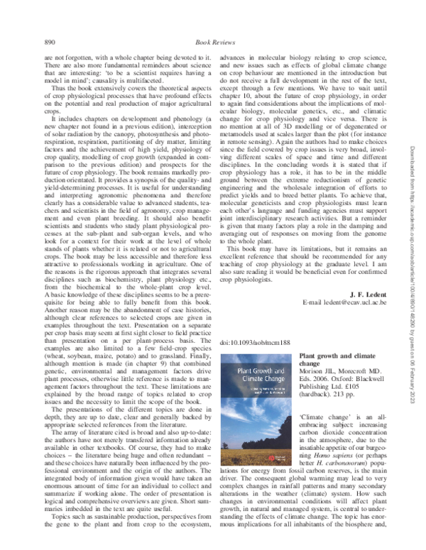 (PDF) Plant Growth and Climate Change