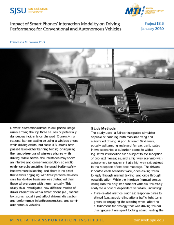(PDF) Impact of Smart Phones’ Interaction Modality on Driving ...
