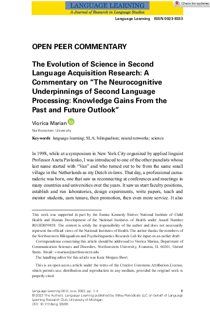 (PDF) The Evolution of Science in Second Language Acquisition Research ...