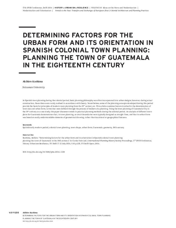 (PDF) Determining factors for the urban form and its orientation in ...