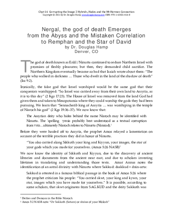 (PDF) Nergal, the god of death Emerges from the Abyss and the Mistaken ...