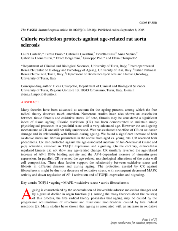 (PDF) Calorie restriction protects against age‐related rat aorta sclerosis