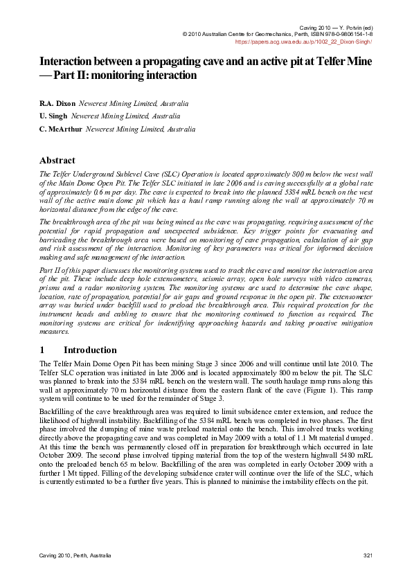 (PDF) Interaction between a propagating cave and an active pit at ...