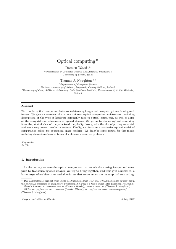 (PDF) Optical computing