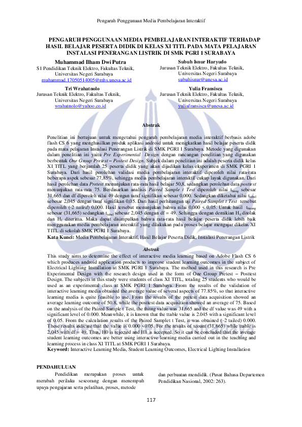 (PDF) Pengaruh Penggunaan Media Pembelajaran Interaktif Terhadap Hasil Belajar Peserta Didik DI ...