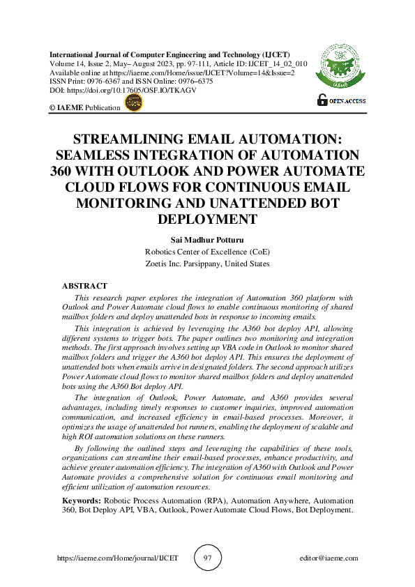 Pdf Streamlining Email Automation Seamless Integration Of Automation