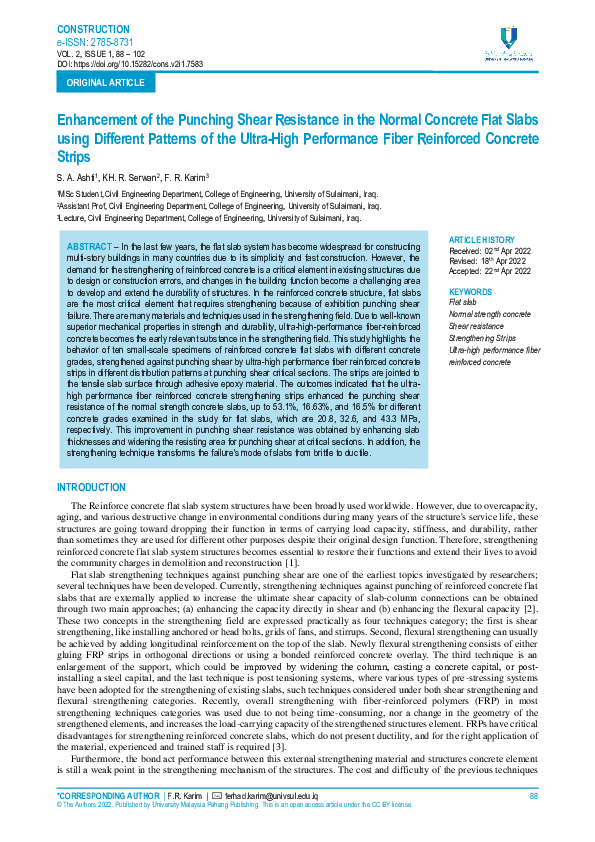 (PDF) Enhancement of the Punching Shear Resistance in the Normal ...