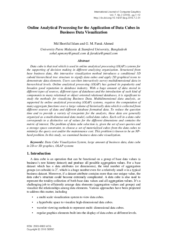 (PDF) Online Analytical Processing for the Application of Data Cubes in ...