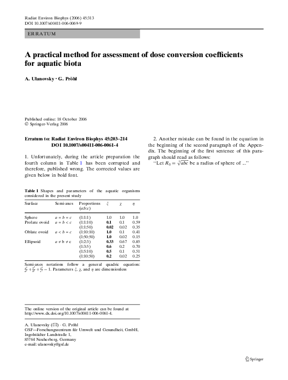 (PDF) A practical method for assessment of dose conversion coefficients ...