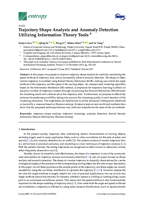 (PDF) Trajectory Shape Analysis and Anomaly Detection Utilizing ...