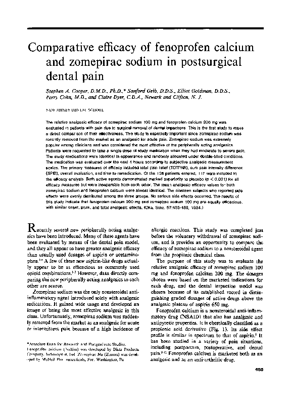 (PDF) Comparative efficacy of fenoprofen calcium and zomepirac sodium ...