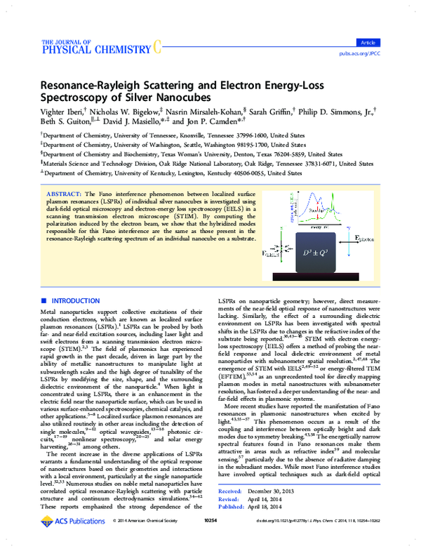(PDF) Resonance-Rayleigh Scattering and Electron Energy-Loss ...