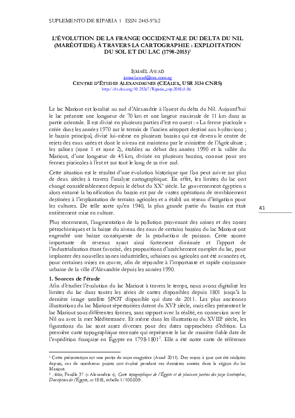 (PDF) L’évolution de la frange occidentale du Delta du Nile (Maréotide ...