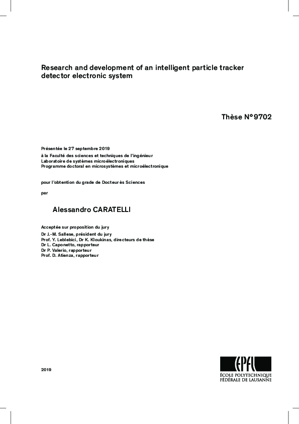 (PDF) Research and development of an intelligent particle tracker detector electronic system