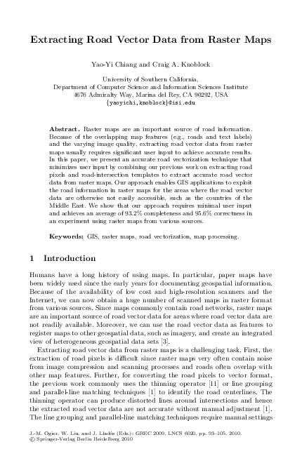 (PDF) Extracting Road Vector Data from Raster Maps | Craig Knoblock - Academia.edu