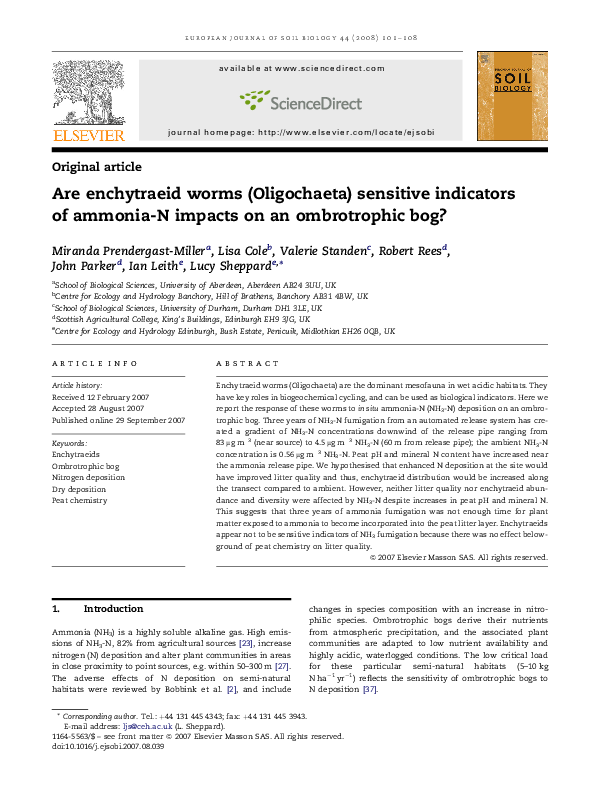 (PDF) Are enchytraeid worms (Oligochaeta) sensitive indicators of ...