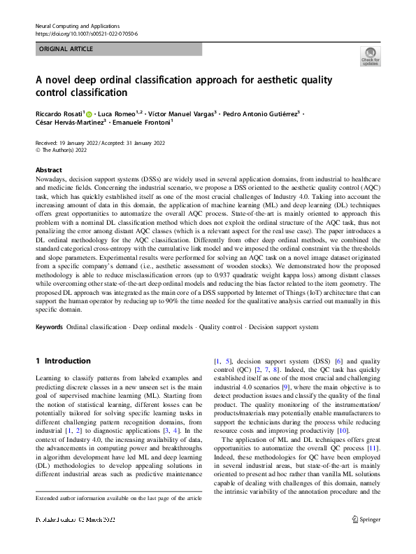 Pdf A Novel Deep Ordinal Classification Approach For Aesthetic Quality Control Classification 2374
