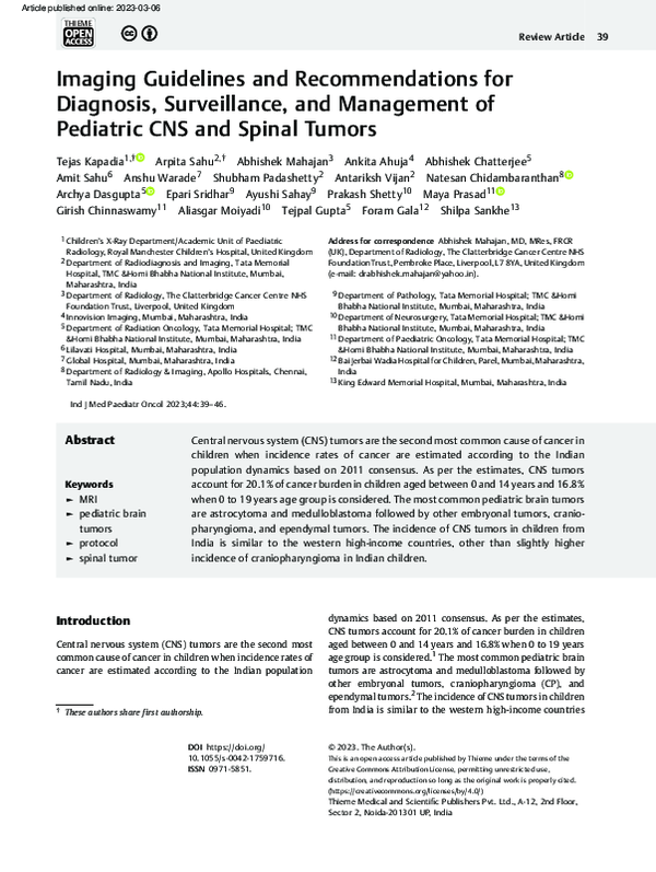 (PDF) Imaging Guidelines and Recommendations for Diagnosis, Surveillance, and Management of ...