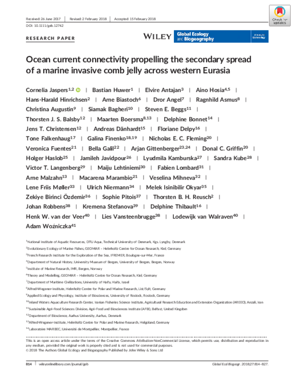(PDF) Ocean current connectivity propelling the secondary spread of a ...