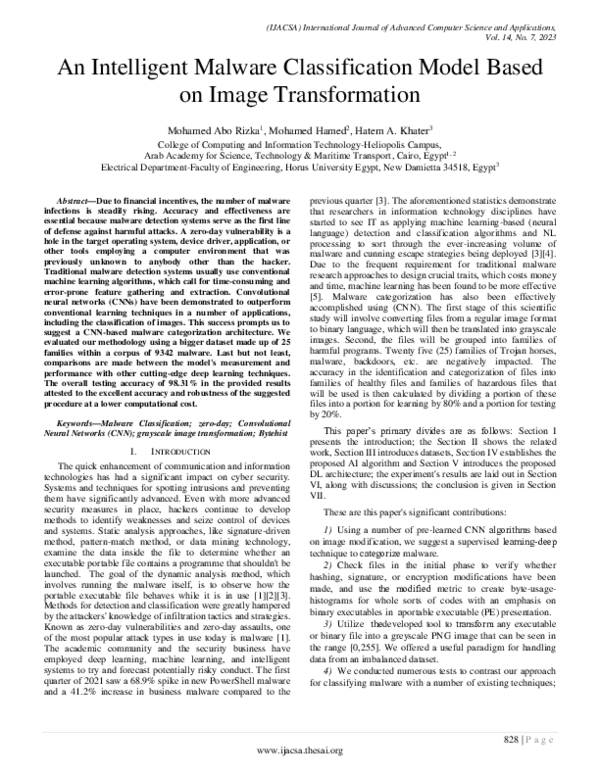 (PDF) An Intelligent Malware Classification Model Based on Image ...