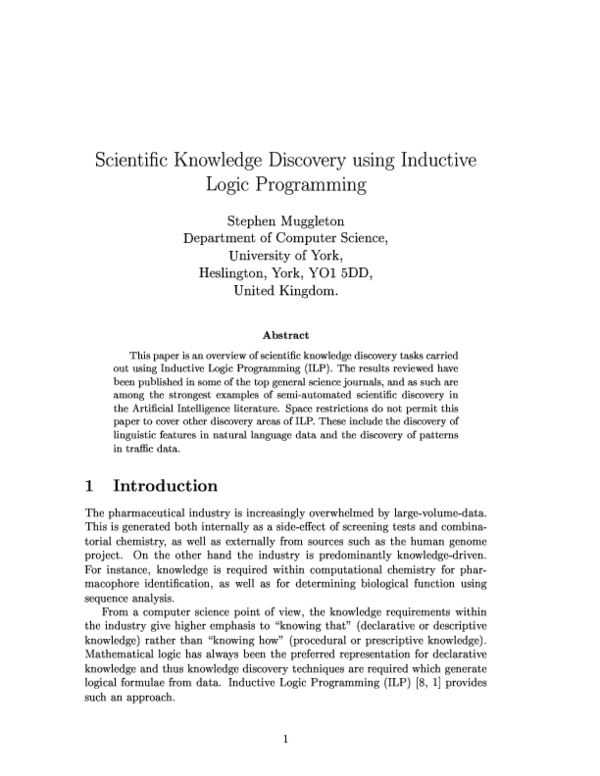 Pdf Learning Discriminatory And Descriptive Rules By An Inductive Logic Programming System