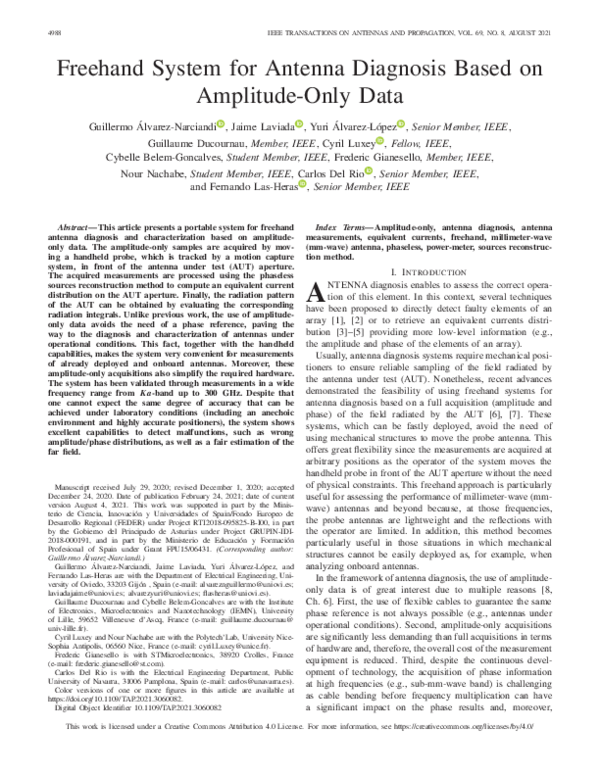 (PDF) Freehand System for Antenna Diagnosis Based on Amplitude-Only Data