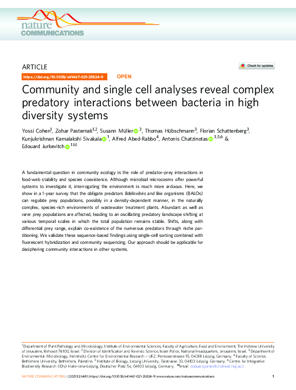 (PDF) Community and single cell analyses reveal complex predatory ...