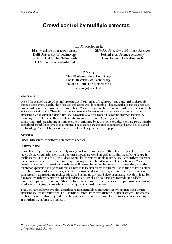(PDF) Crowd control by multiple cameras