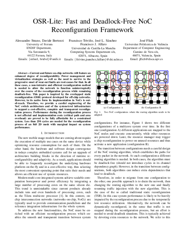 (PDF) OSR-Lite: Fast and deadlock-free NoC reconfiguration framework ...