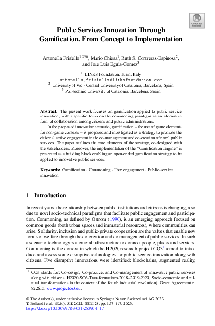(PDF) Public Services Innovation Through Gamification. From Concept to Implementation