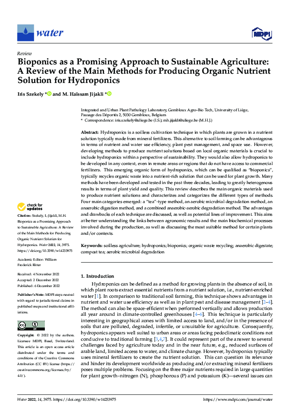 (PDF) Bioponics as a Promising Approach to Sustainable Agriculture: A ...