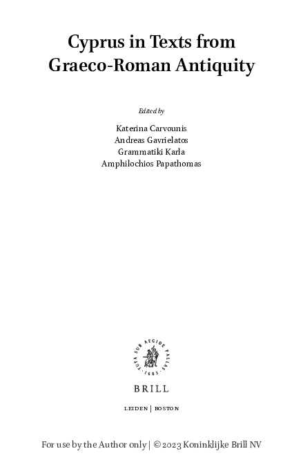 (PDF) A Hellenistic Philosopher from Cyprus in the Greek Anthology ...