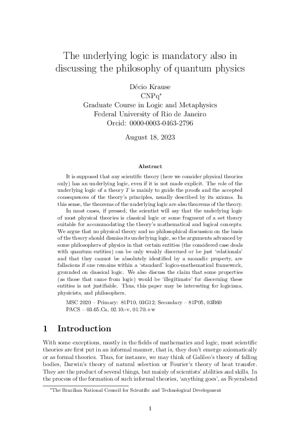(PDF) The underlying logic is mandatory also in discussing the ...