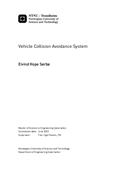 (PDF) Vehicle collision avoidance system