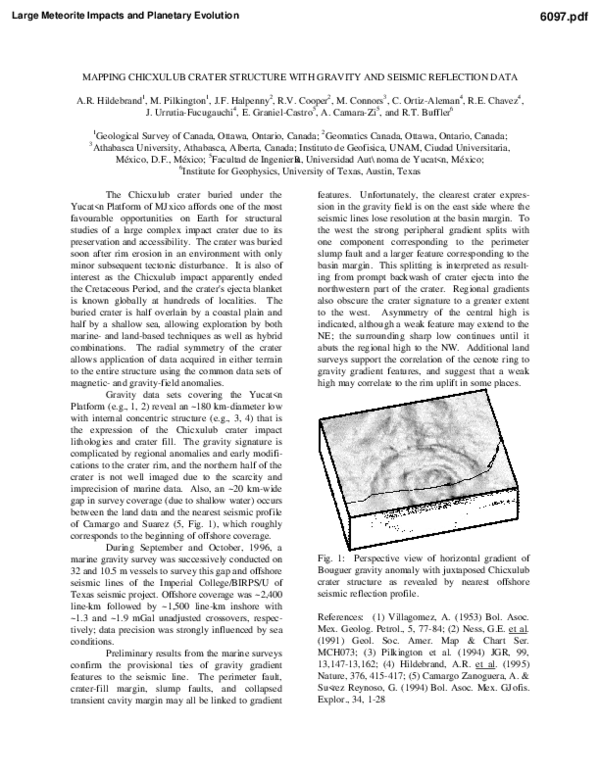 (PDF) Mapping Chicxulub crater structure with gravity and seismic reflection data | Jaime ...