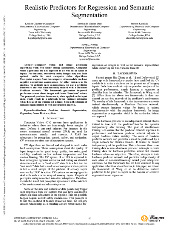 (PDF) Realistic Predictors for Regression and Semantic Segmentation