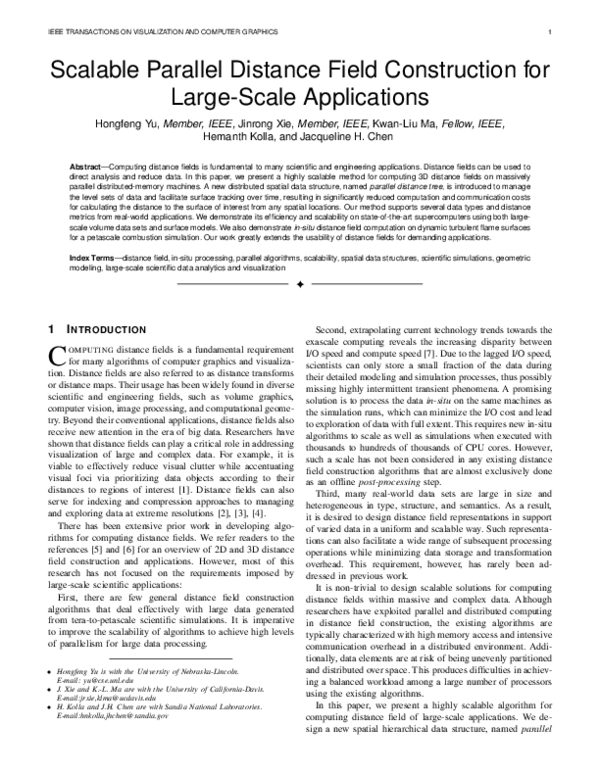 (PDF) Scalable Parallel Distance Field Construction for Large-Scale Applications | Jacqueline ...