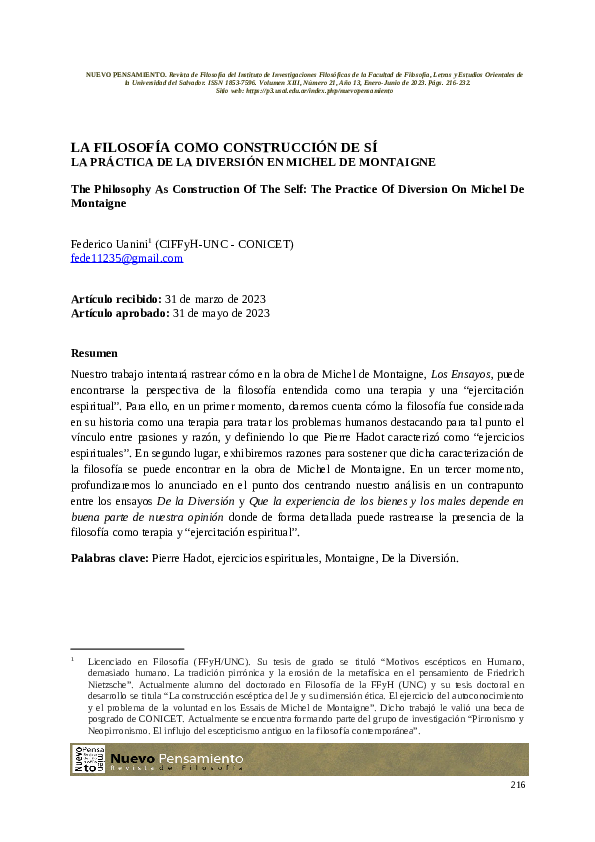 (PDF) LA FILOSOFÍA COMO CONSTRUCCIÓN DE SÍLA PRÁCTICA DE LA DIVERSIÓN ...
