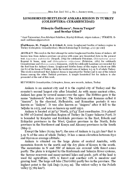 (PDF) Longhorned beetles of Ankara region in Turkey (Coleoptera ...