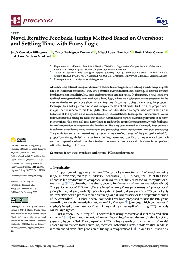 Pdf Novel Iterative Feedback Tuning Method Based On Overshoot And Settling Time With Fuzzy Logic