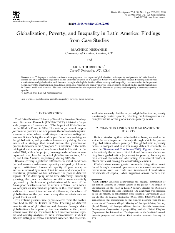 (PDF) Globalization, Poverty, and Inequality in Latin America: Findings ...