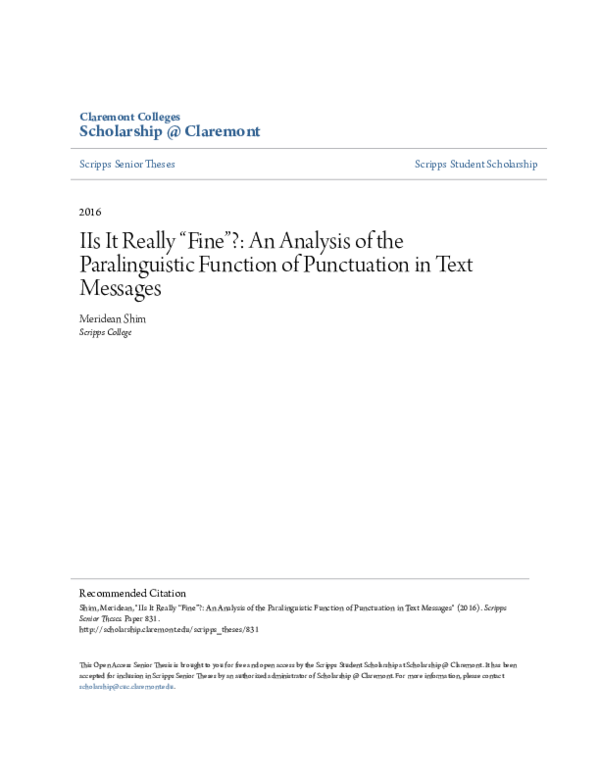 (PDF) IIs It Really “Fine”?: An Analysis of the Paralinguistic Function ...