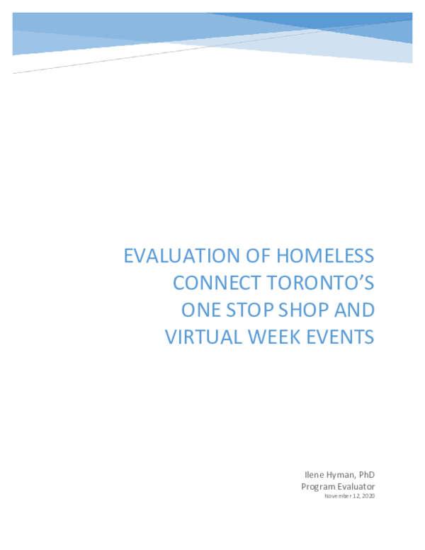 (PDF) Homeless Connet Toronto Evaluation Final Report