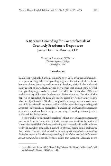(PDF) A Báñezian Grounding for Counterfactuals of Creaturely Freedom: A ...